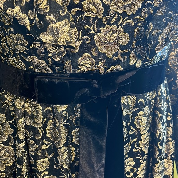 Quad | Dresses | Vintage 6s70s Quad Of London Gold Brocade Maxi Dress ...